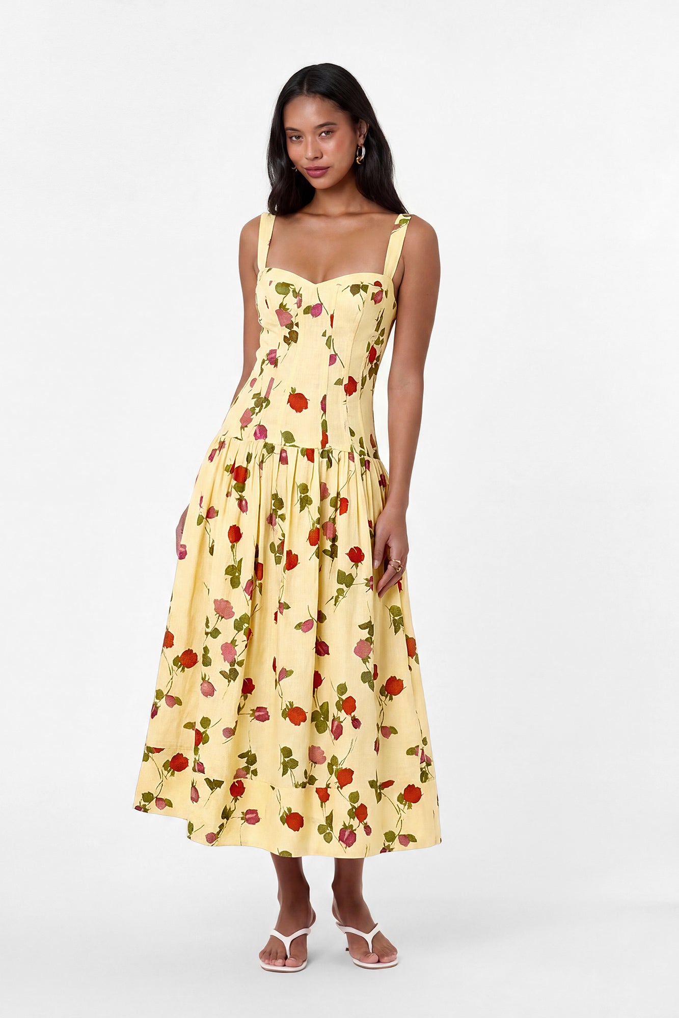 NICHOLAS Nicholas Makenna Floral Midi Dress